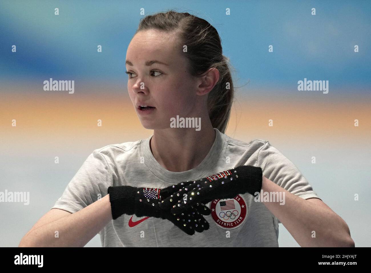 Beijing, China. 01st Feb, 2022. Figure skater Mariah Bell of the USA ...