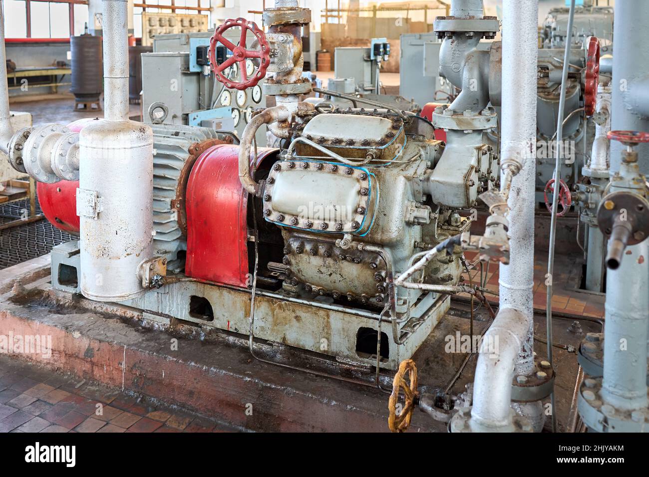 Ammonia refrigerant compressor as interior element of chemical ...