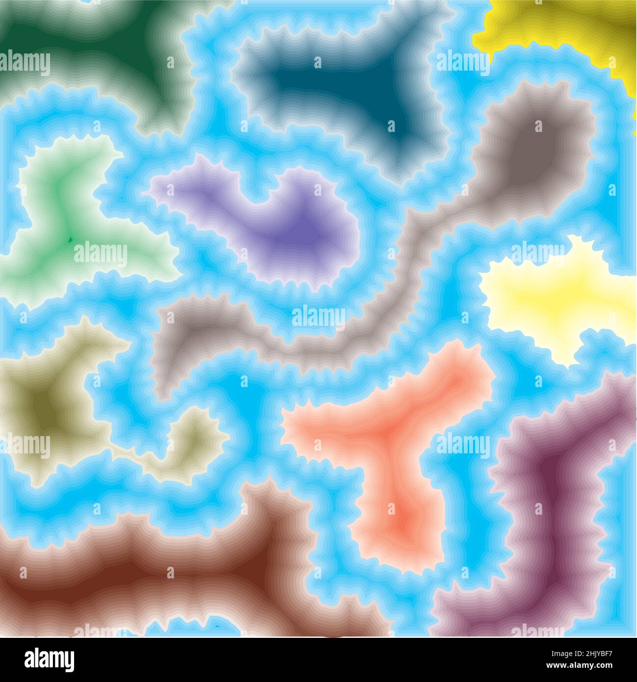 Abstract, pastel colored layers as island shape on blue and layerd ...