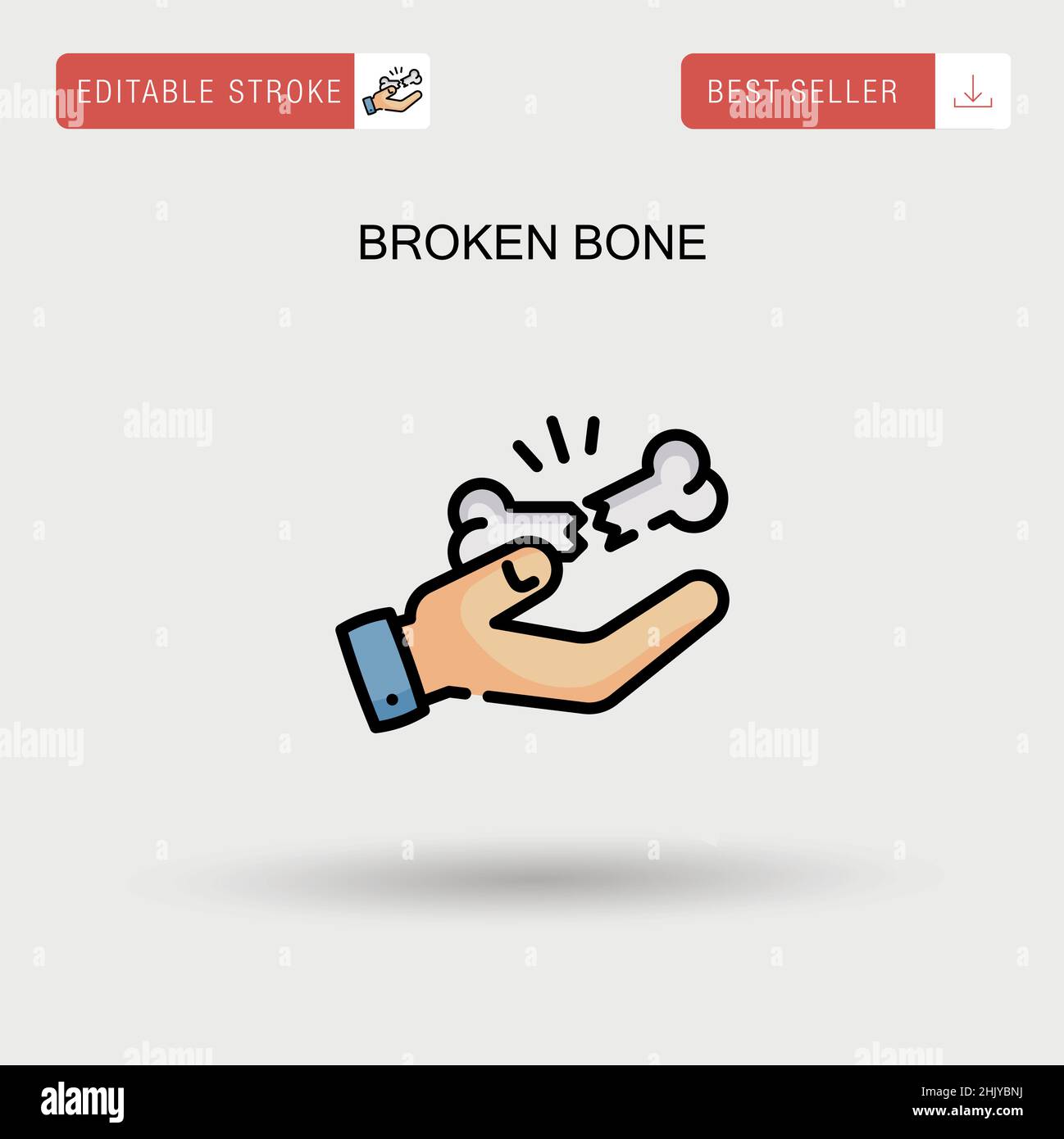 Broken hand plaster cast Stock Vector Images - Alamy