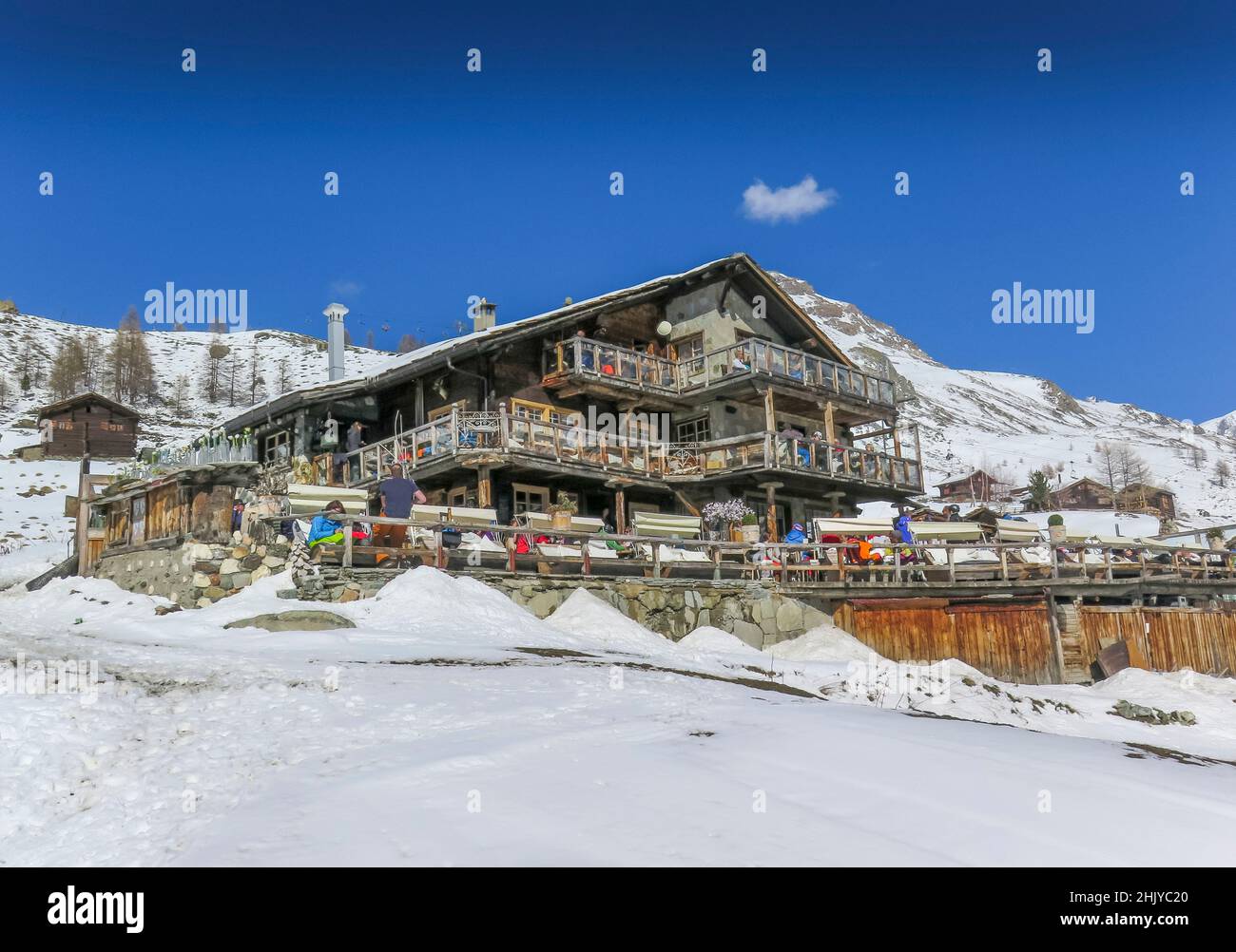 Restaurant Chez Vrony, Findeln, Zermatt, Wallis, Schweiz Stock Photo ...