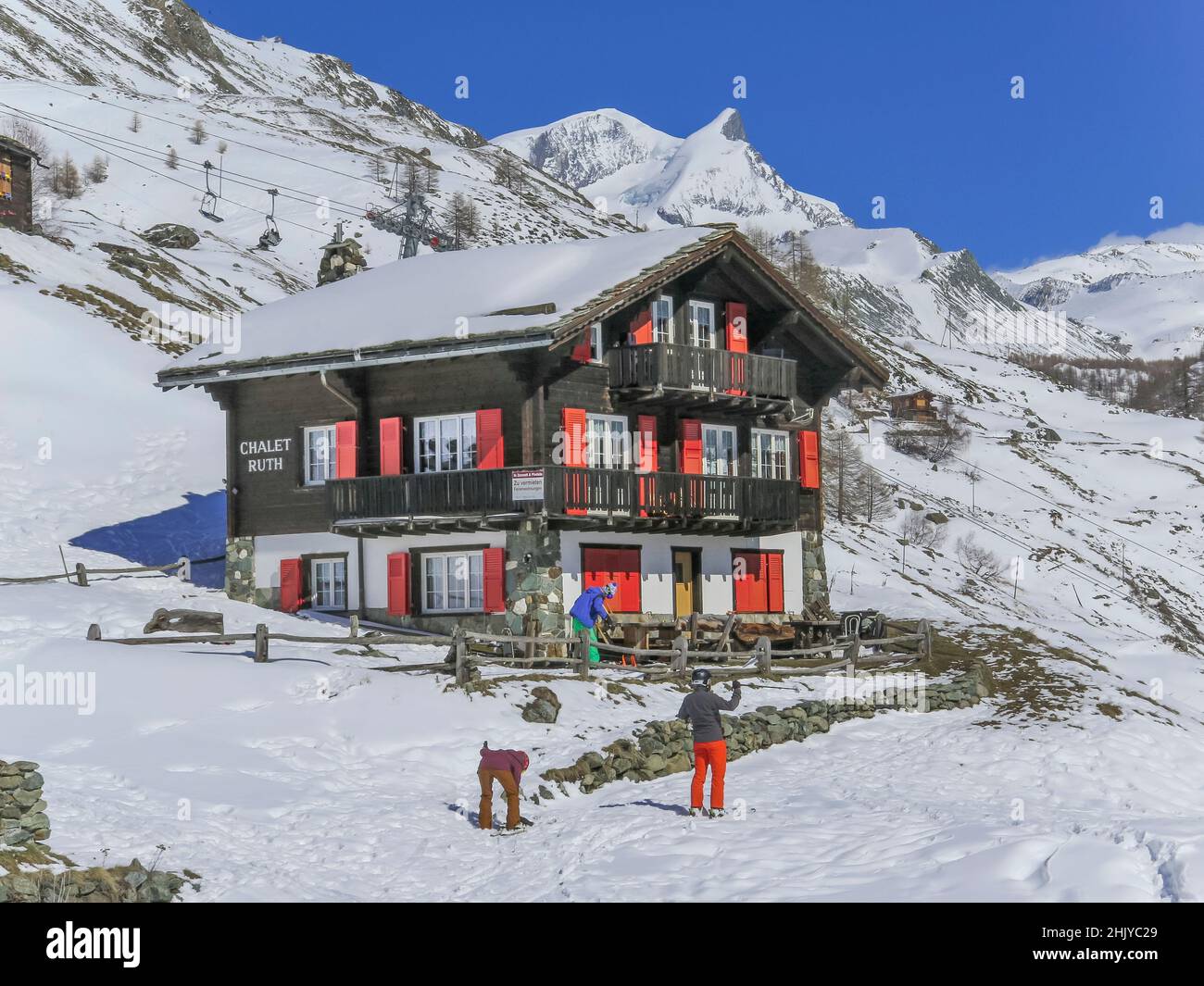 Chalet Ruth, Findeln, Zermatt, Wallis, Schweiz Stock Photo - Alamy