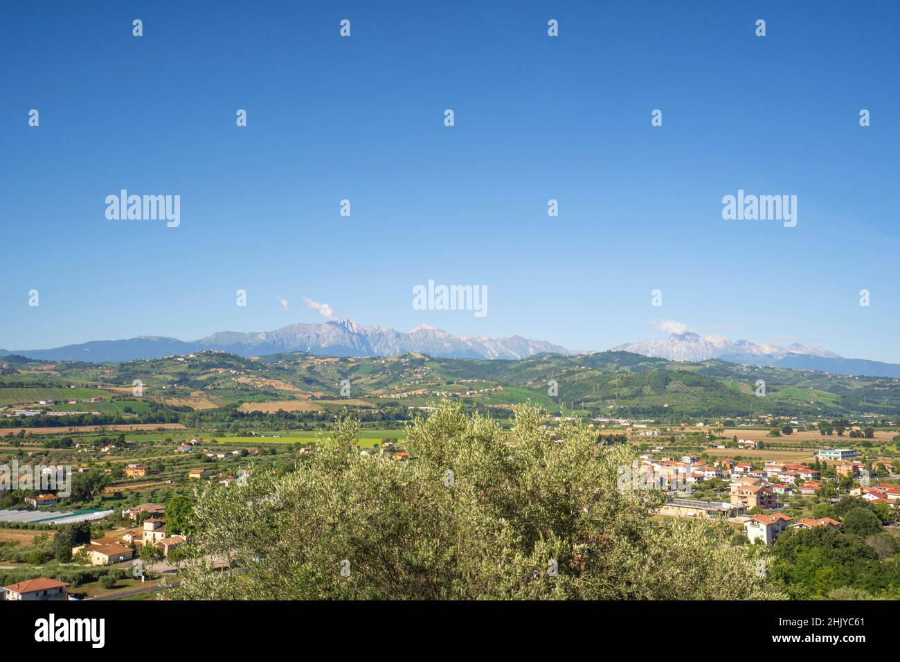 View of the Gran Sasso from the Abbey of San Clemente al Vomano ...