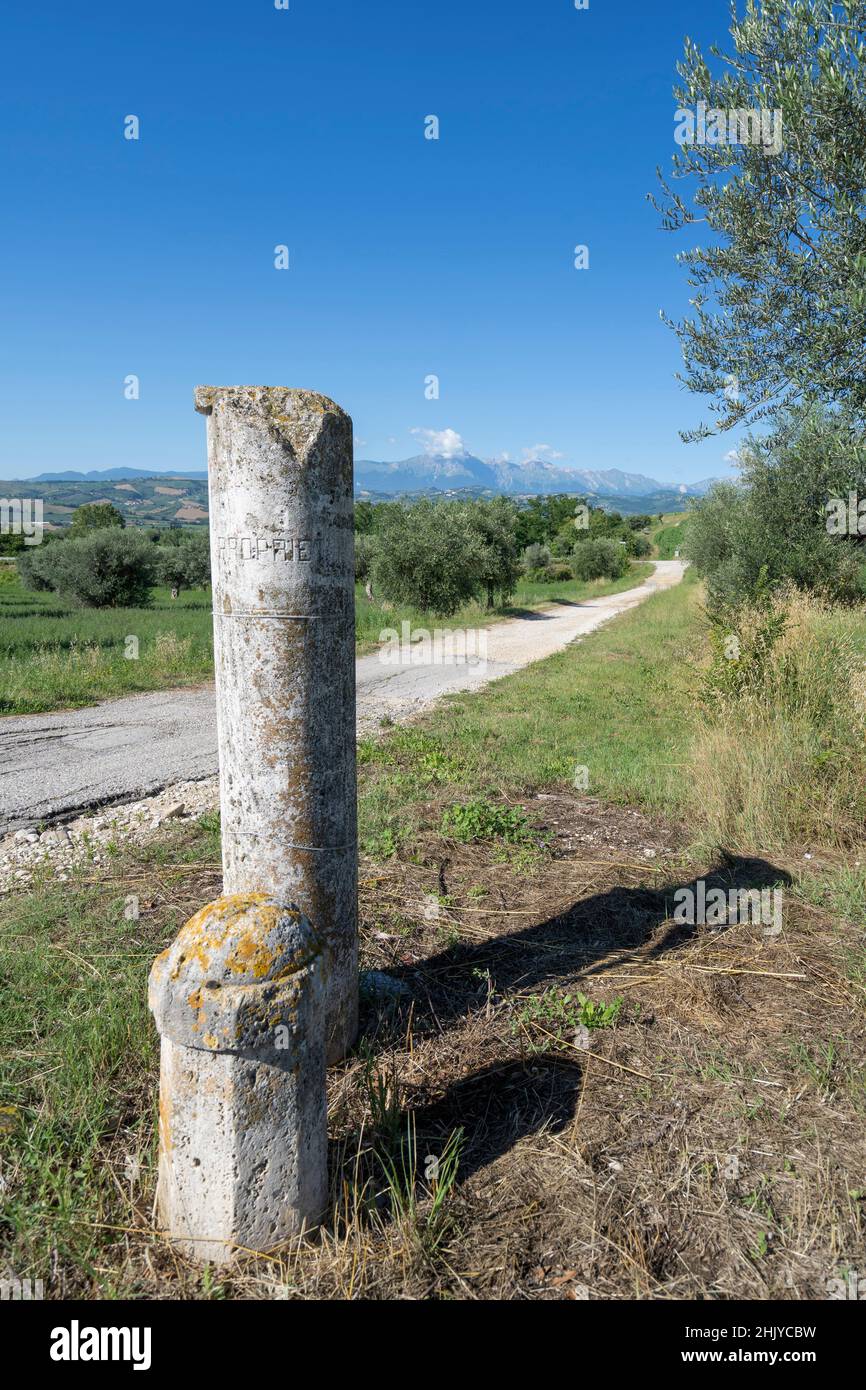 View of the Gran Sasso from the Church of Santa Maria di Propezzano ...