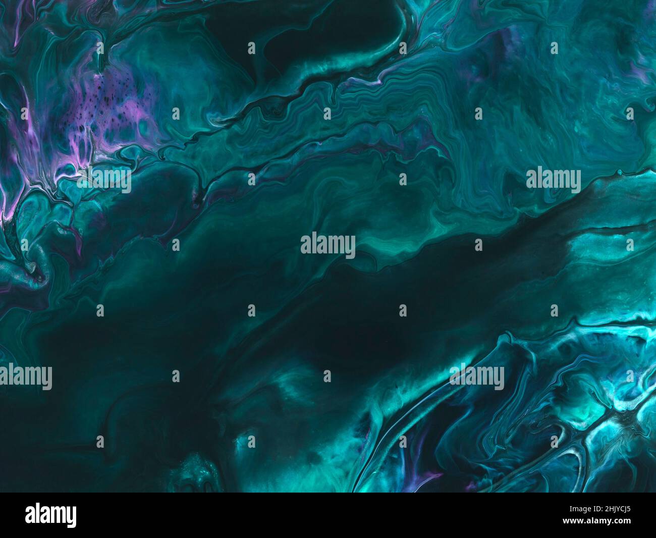 Abstract wave underwater, creative art painting in green colors ...