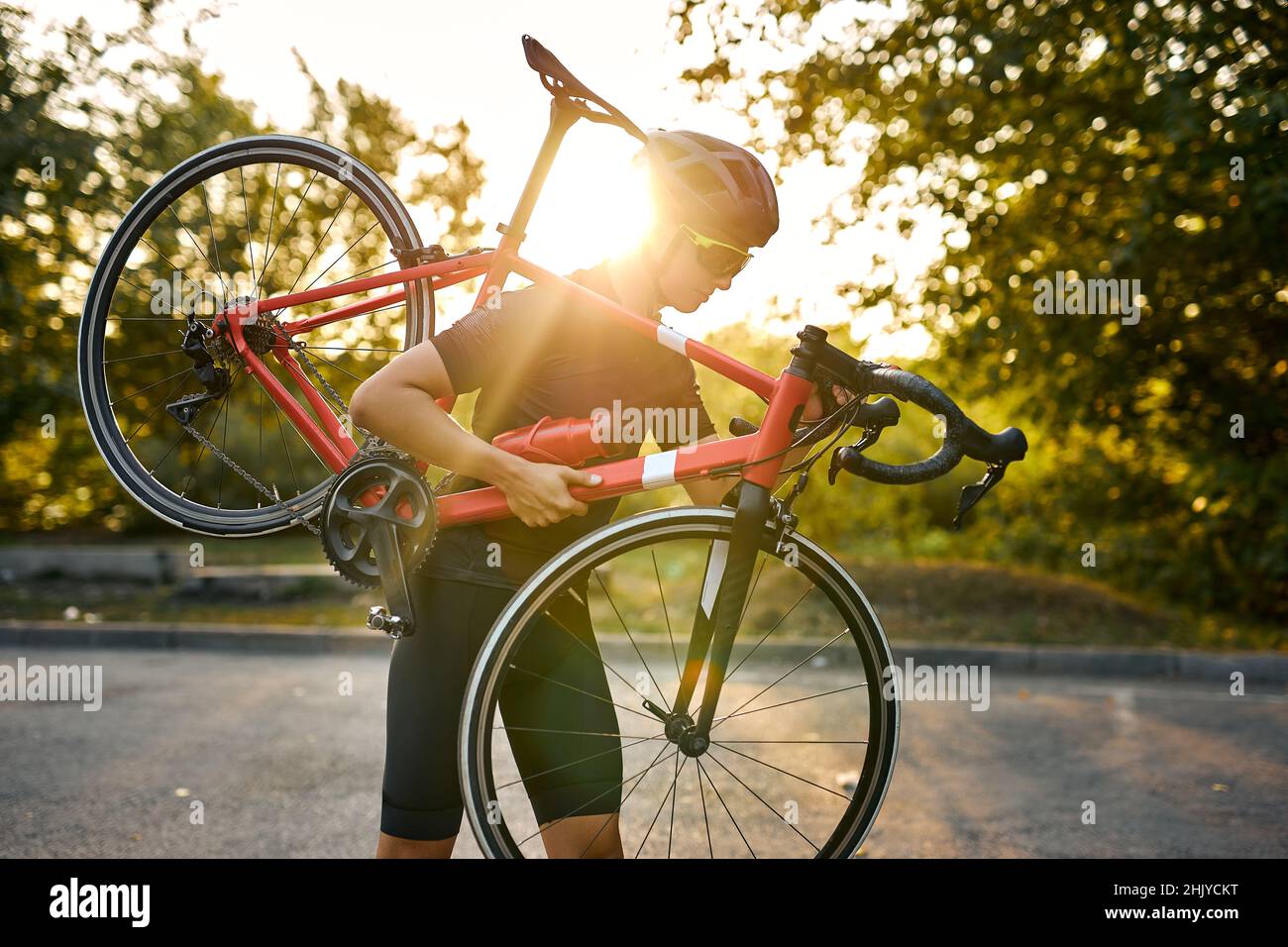 Strong athletic male cyclist hi-res stock photography and images - Alamy
