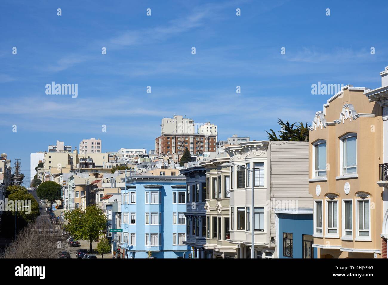 San Francisco, Broadway & Larkin St.; California, USA Stock Photo - Alamy