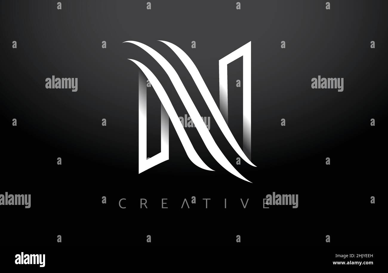 N Logo Letter Icon monogram. n Letter Design with White Line monogram ...
