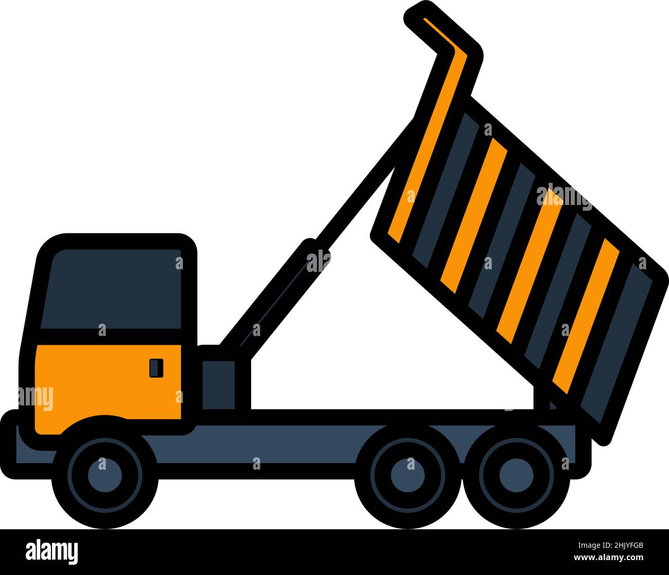 Icon Of Tipper. Editable Bold Outline With Color Fill Design. Vector ...