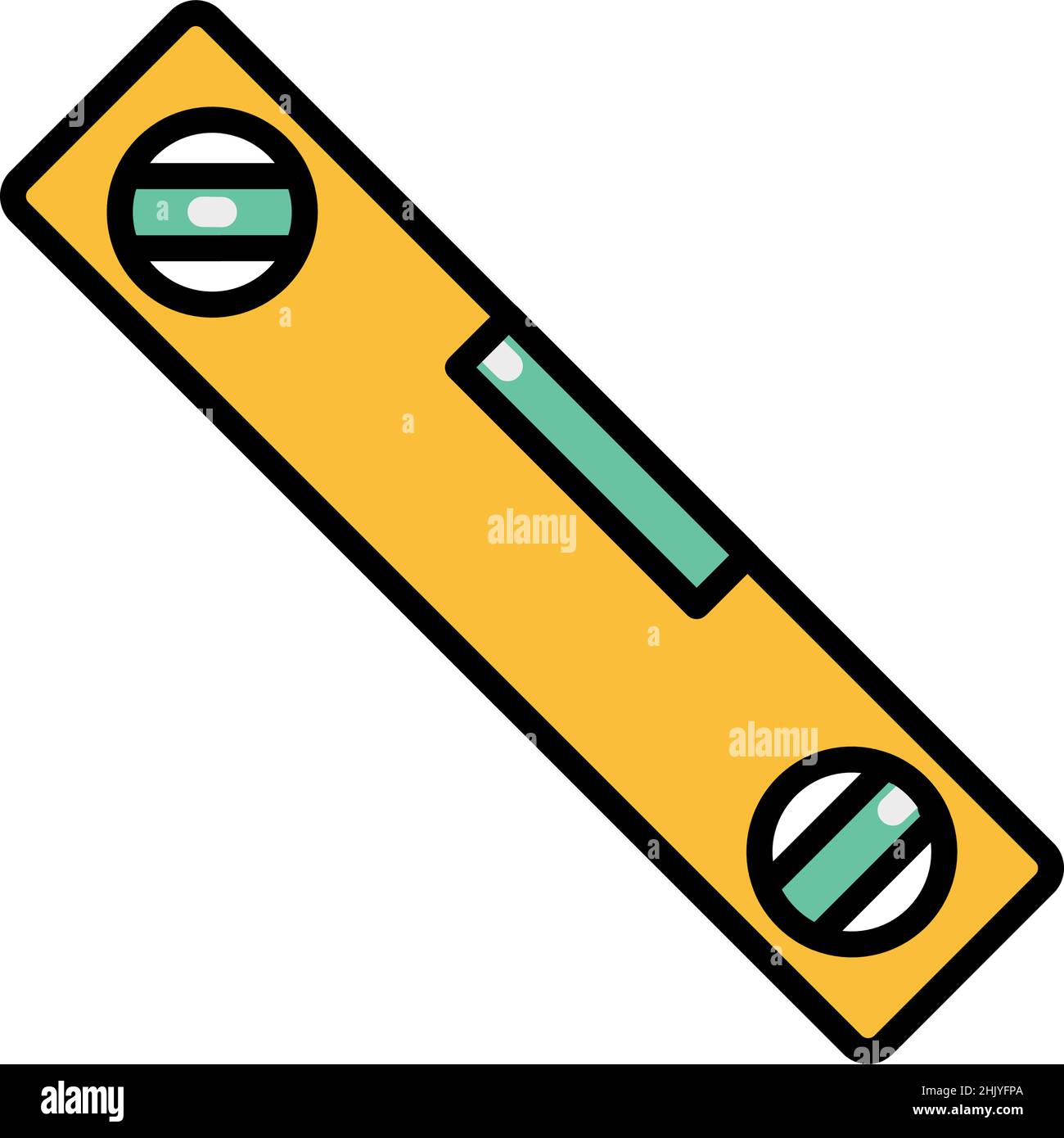 Icon Of Construction Level. Editable Bold Outline With Color Fill ...