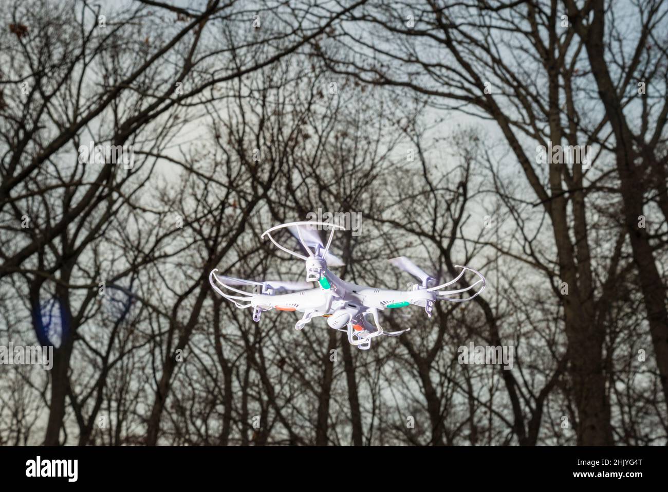 Toy Drone taken in flight Stock Photo - Alamy