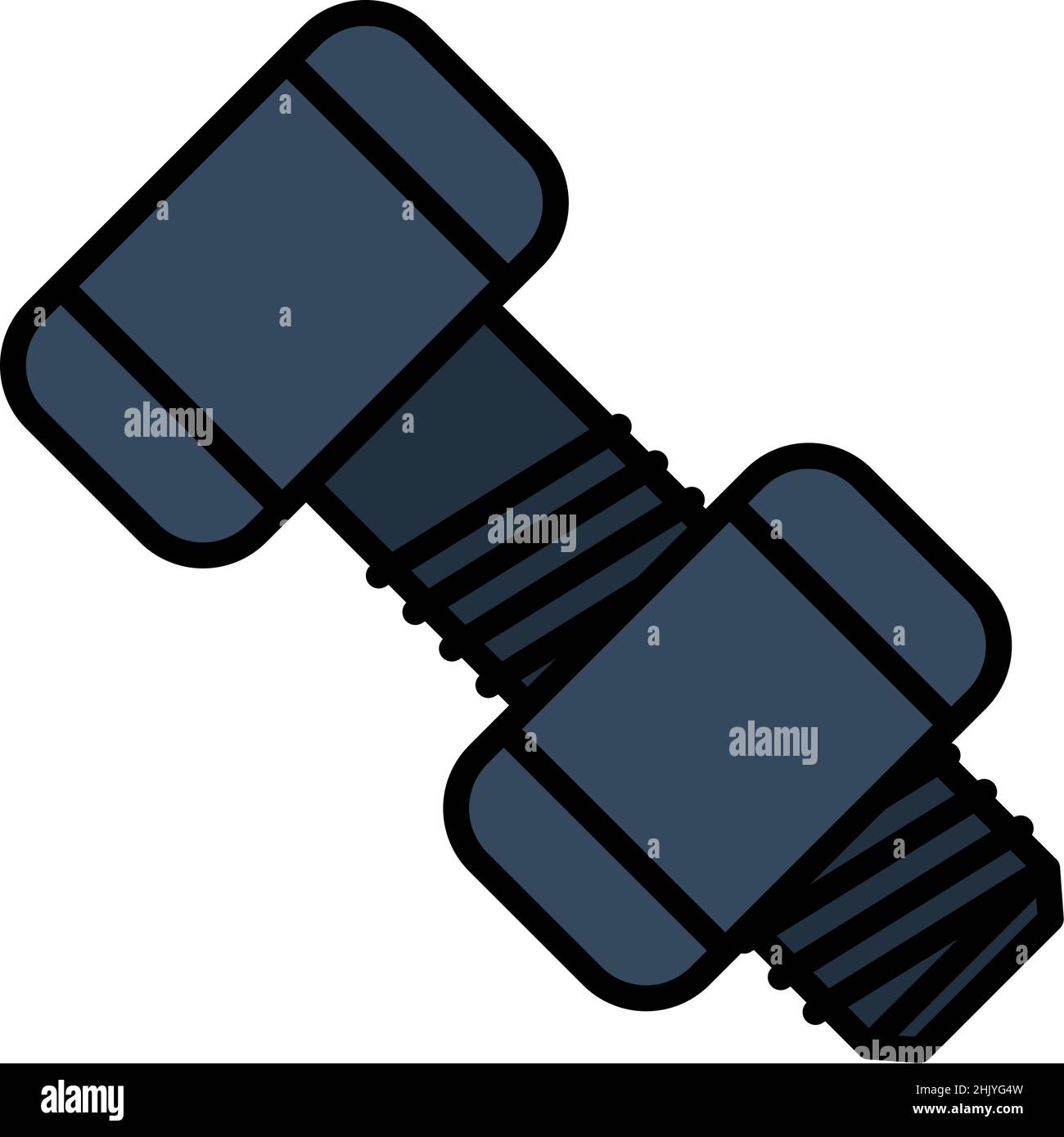 Icon Of Bolt And Nut. Editable Bold Outline With Color Fill Design ...