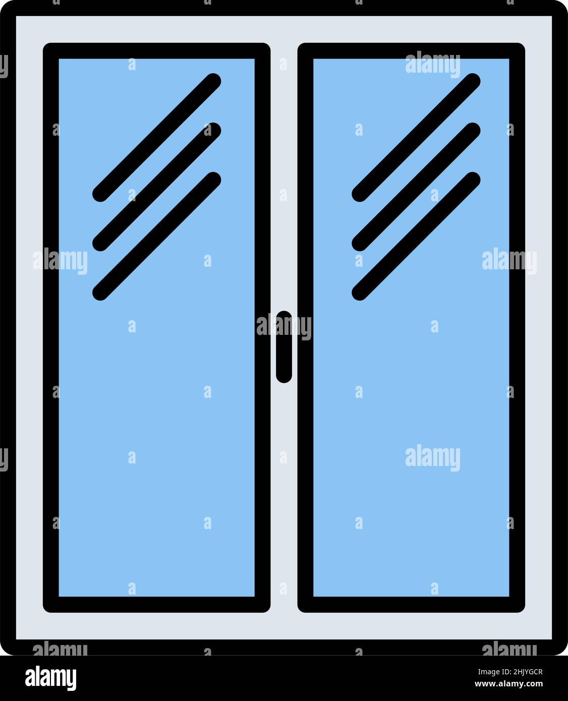 Icon Of Closed Window Frame. Editable Bold Outline With Color Fill ...