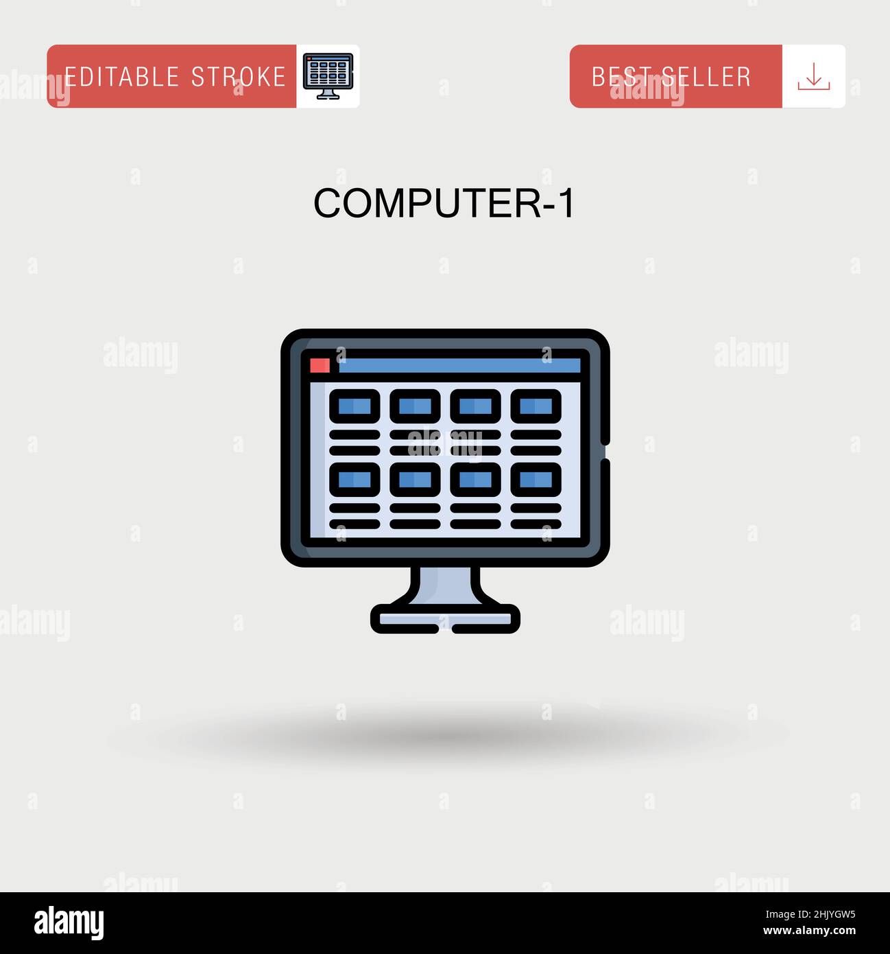 Computer table icon linear Stock Vector Images - Alamy