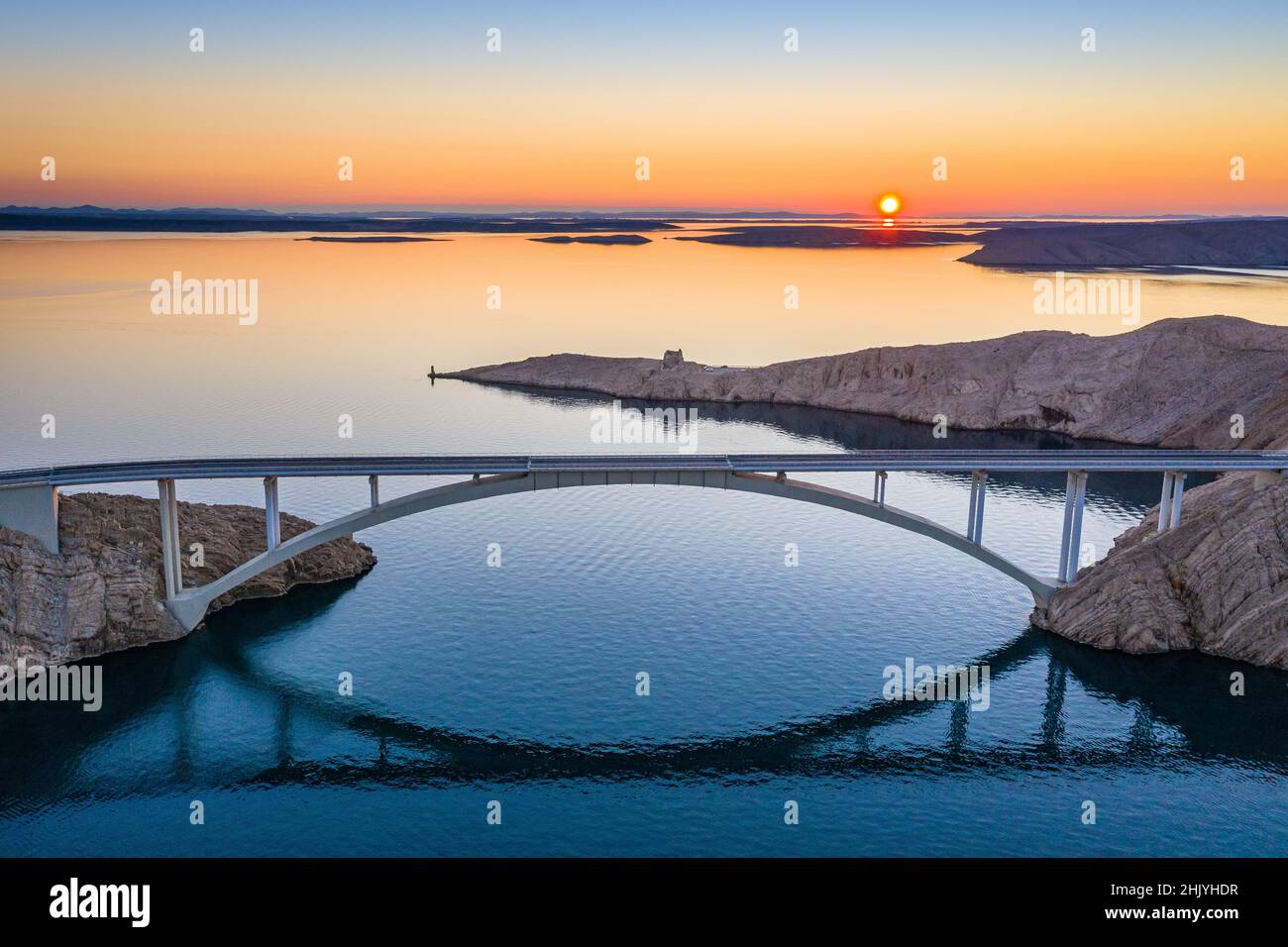 Bridge to island Pag Stock Photo - Alamy