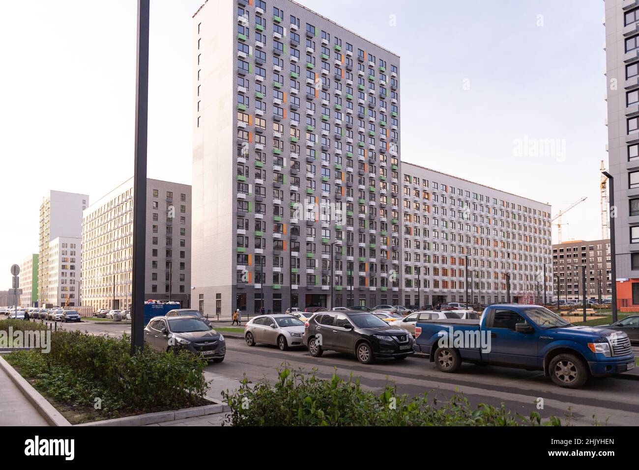 Moscow. Russia. Autumn 2019. New housing complex in New Moscow. Multi ...