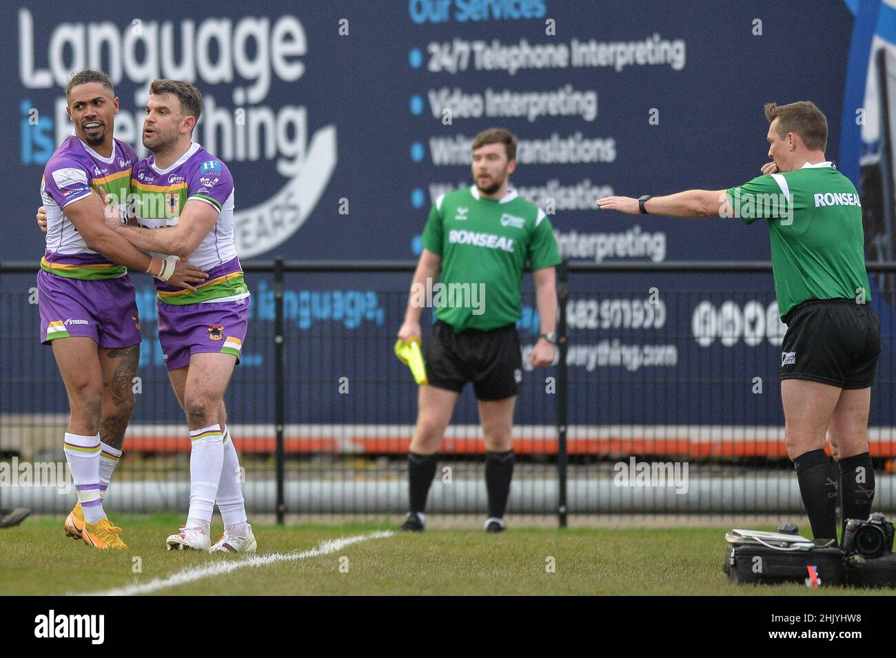 Dewsbury, England - 30 January 2022 - Elliot Kear of Bradford Bulls ...