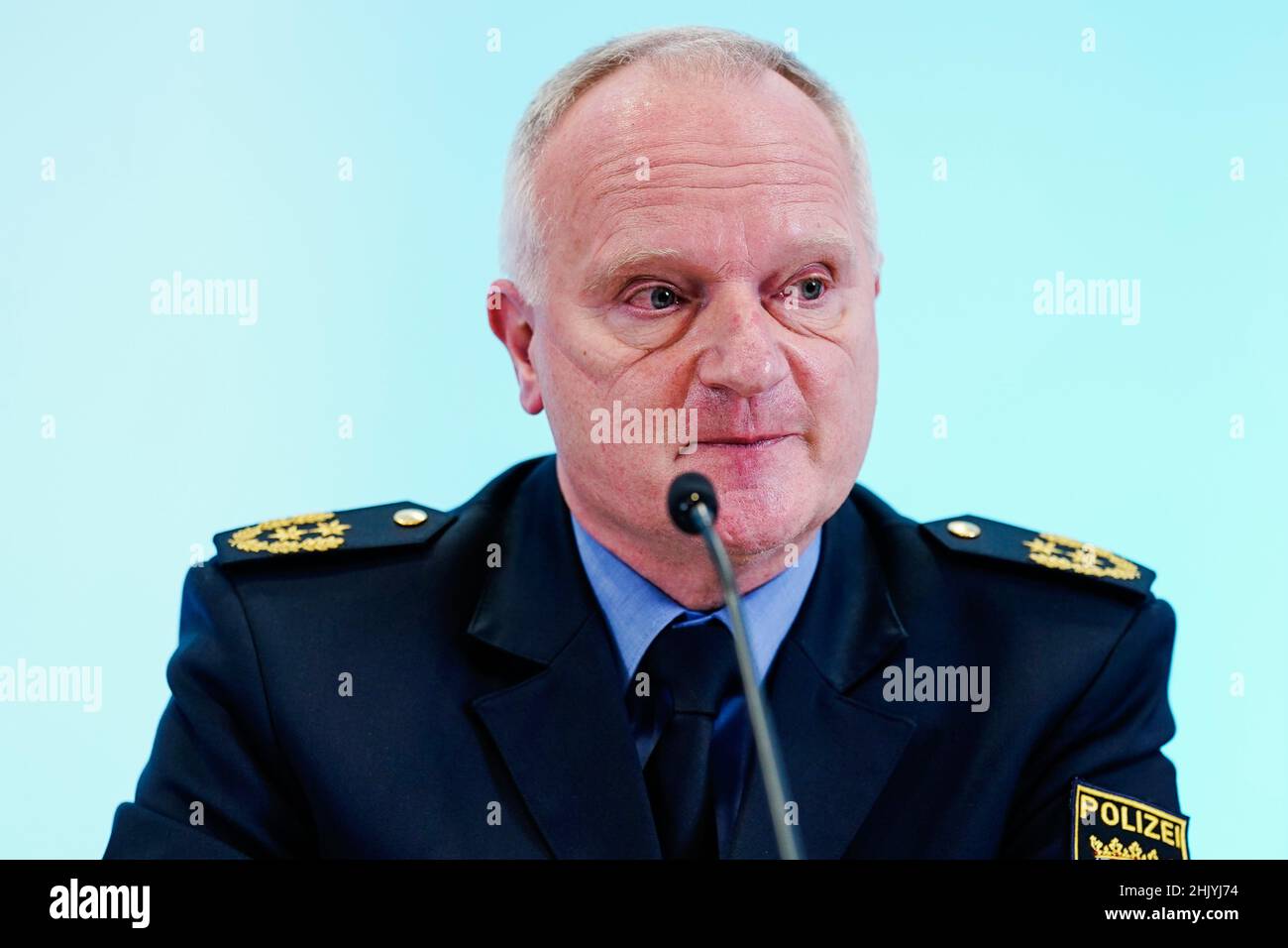 Kaiserslautern, Germany. 01st Feb, 2022. Michael Denne, police chief of ...