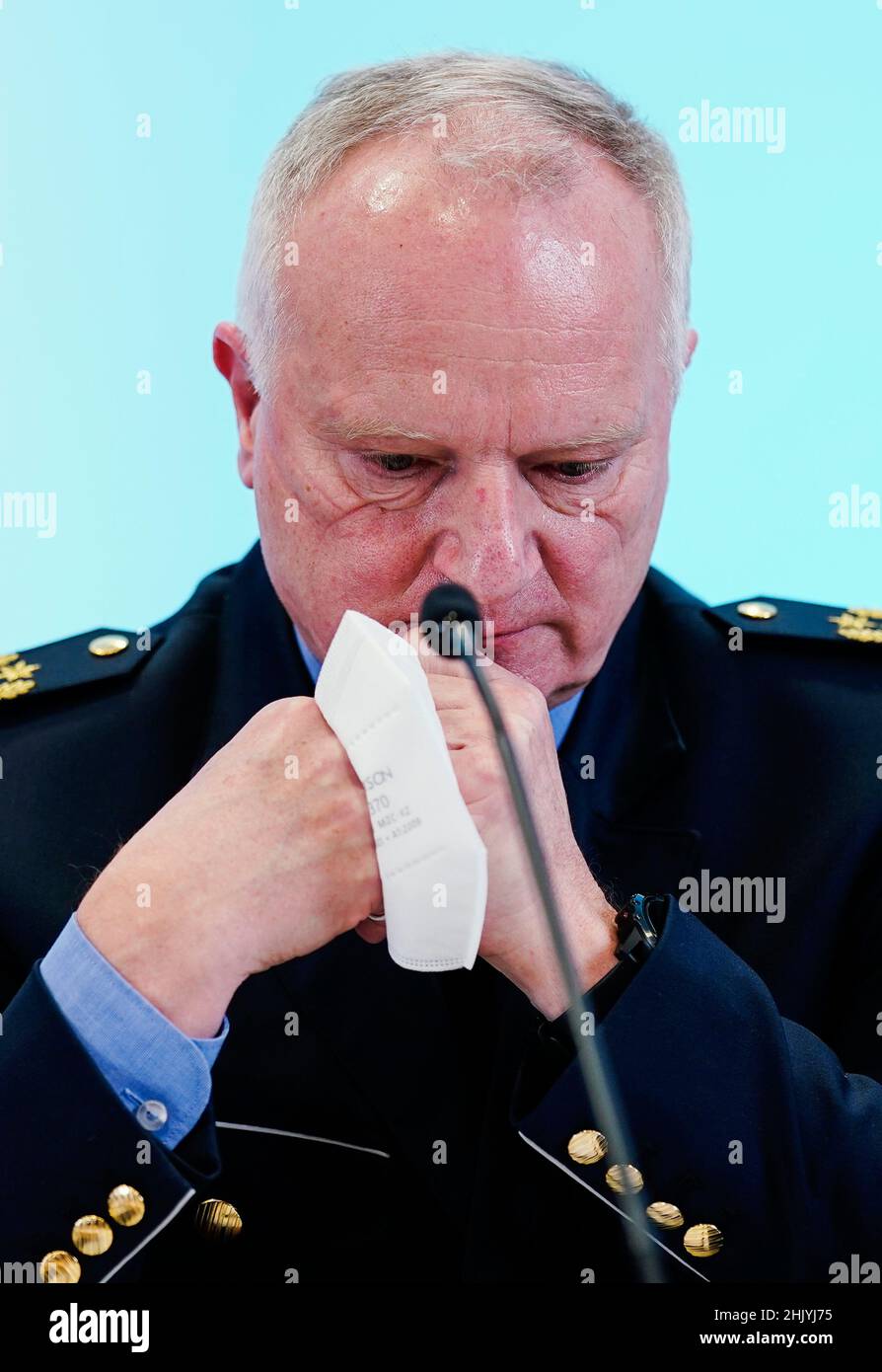 Kaiserslautern, Germany. 01st Feb, 2022. Michael Denne, police chief of ...