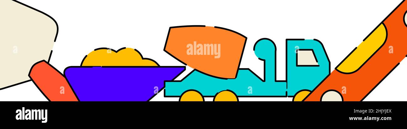 Construction and repair related horizontal banner or bottom border ...