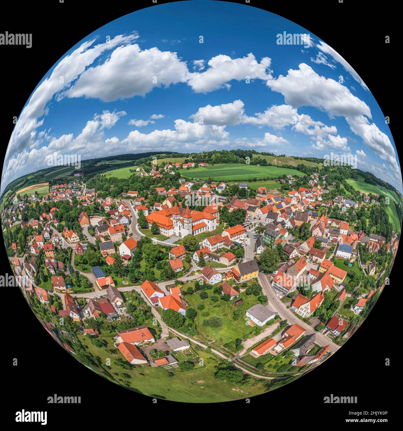 Aerial view to Heidenheim on Hahnenkamm Stock Photo - Alamy