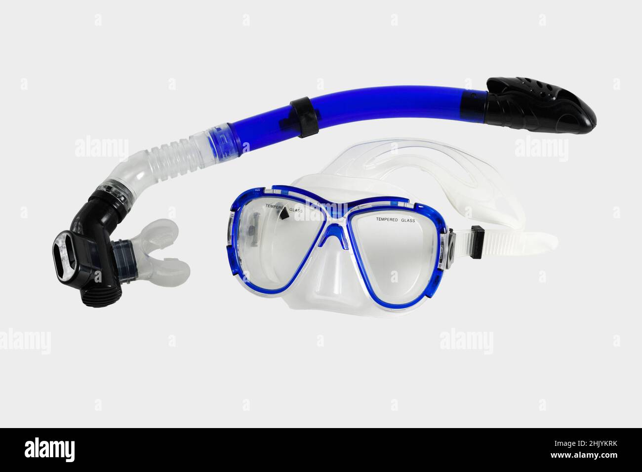 Snorkel and mask for snorkeling. Close-up. Isolated on white background ...