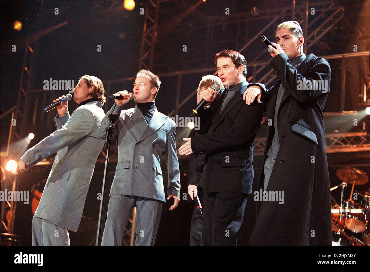Boyzone in concert at Wembley Arena in London. 6th Dec 1999 Stock Photo ...