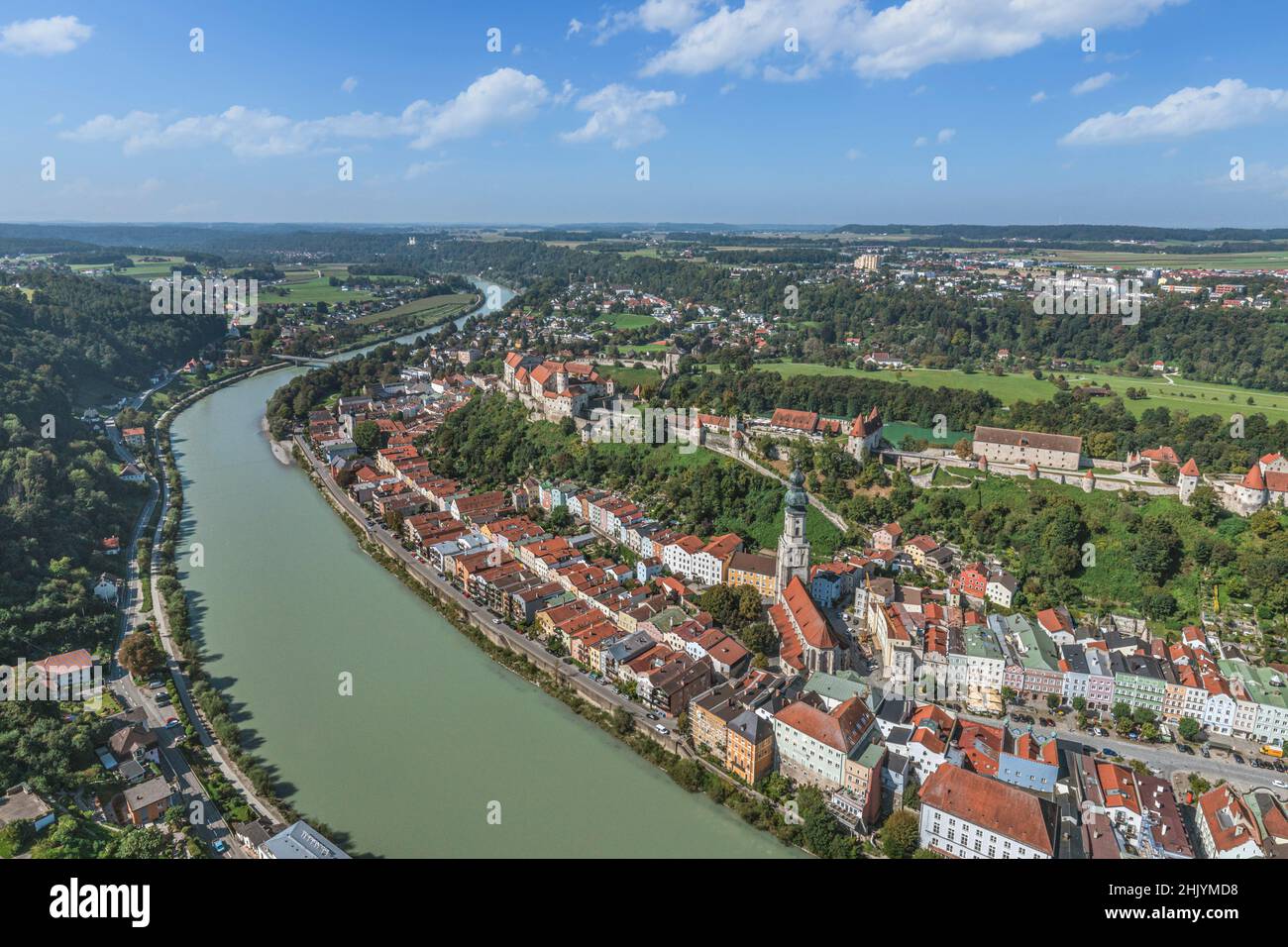 Burghausen castle aerial hi-res stock photography and images - Alamy