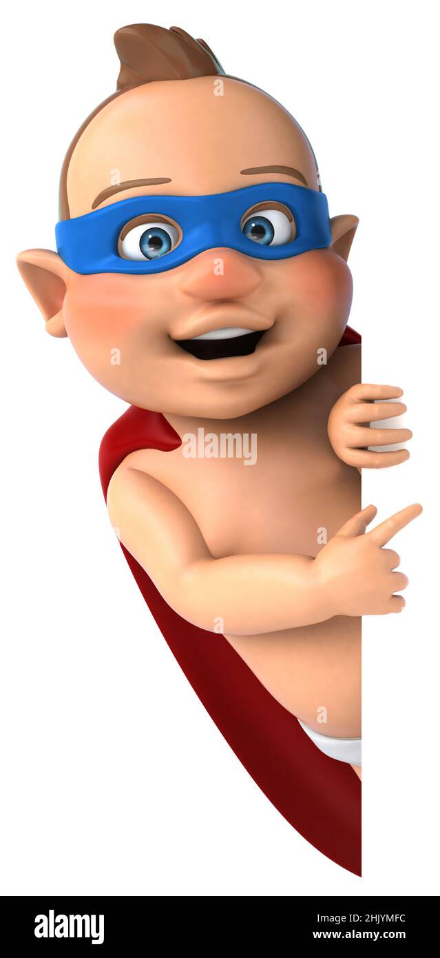 Fun 3D illustration of a cartoon baby Stock Photo - Alamy