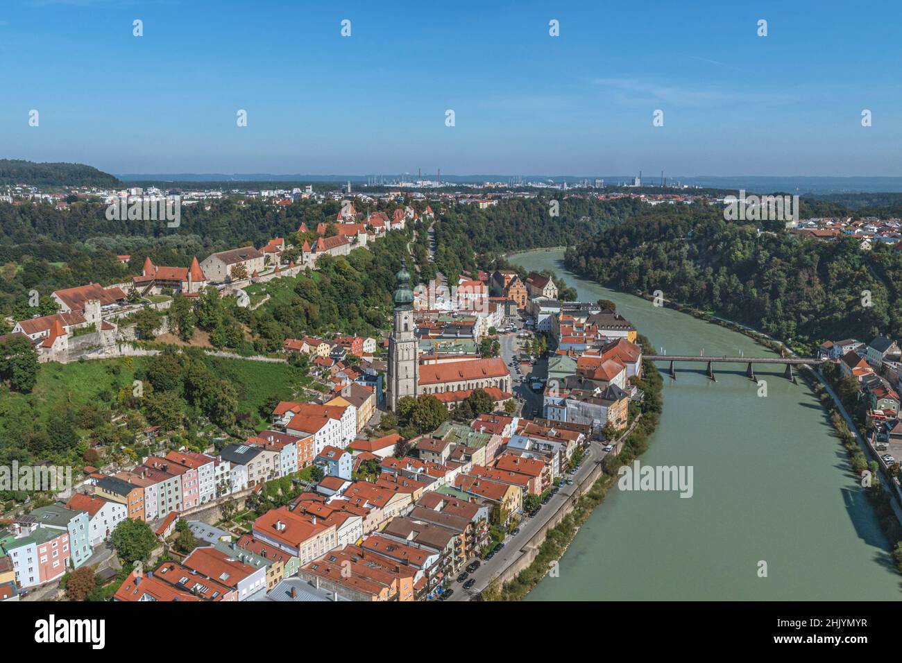 Burghausen castle aerial hi-res stock photography and images - Alamy