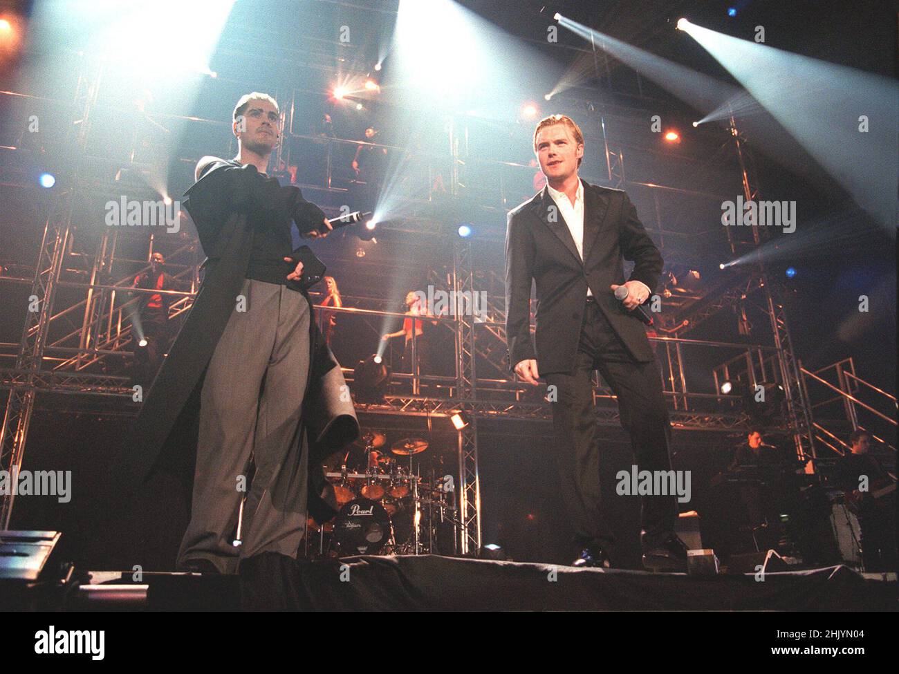 Boyzone in concert at Wembley Arena in London. 6th Dec 1999 Stock Photo ...