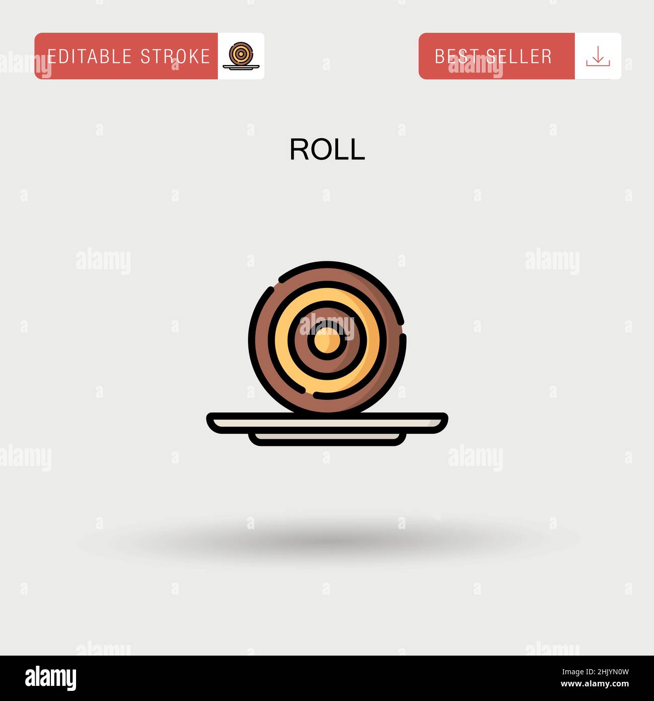 Roll Simple vector icon Stock Vector Image & Art - Alamy