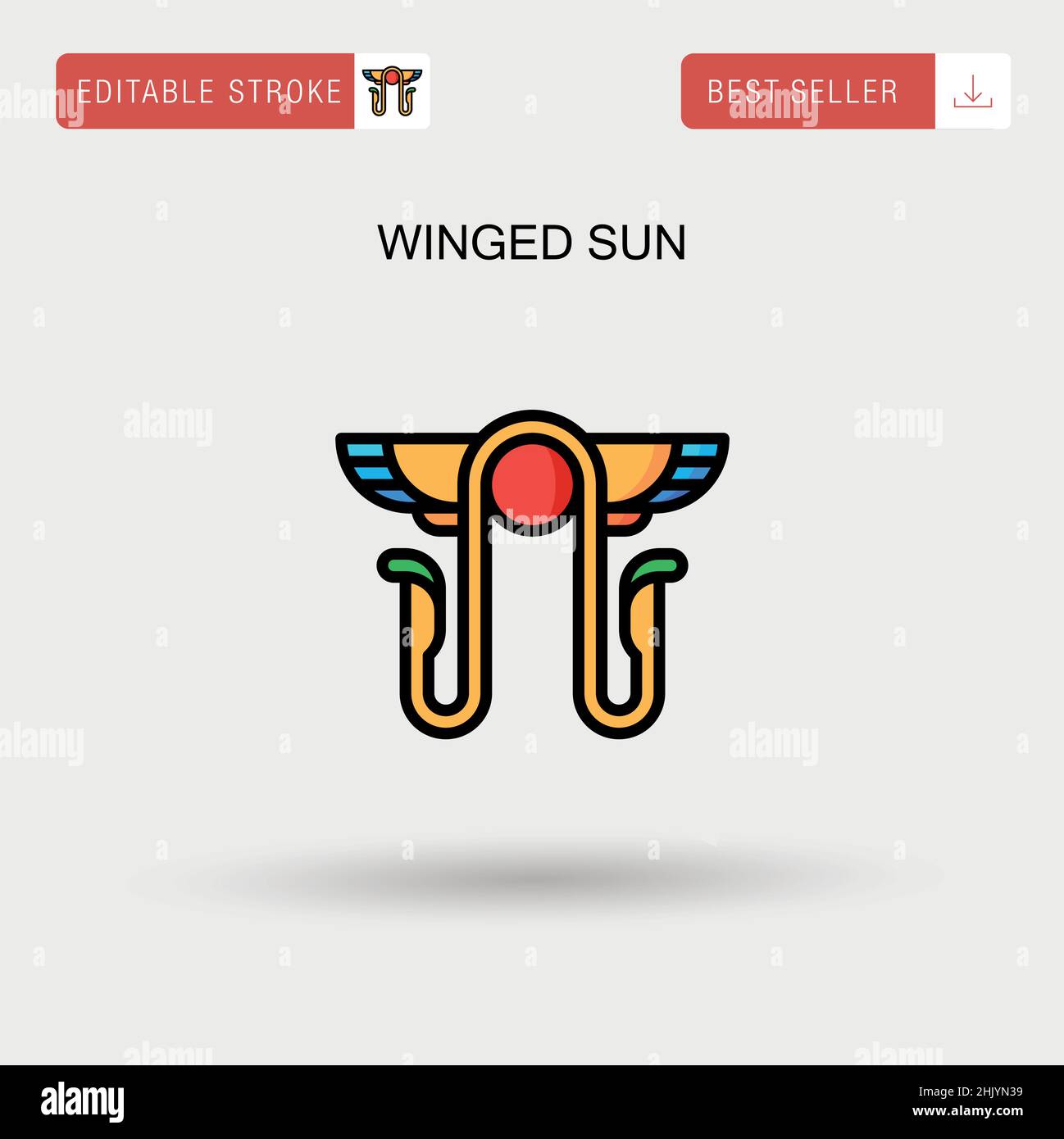 Winged sun Simple vector icon Stock Vector Image & Art - Alamy