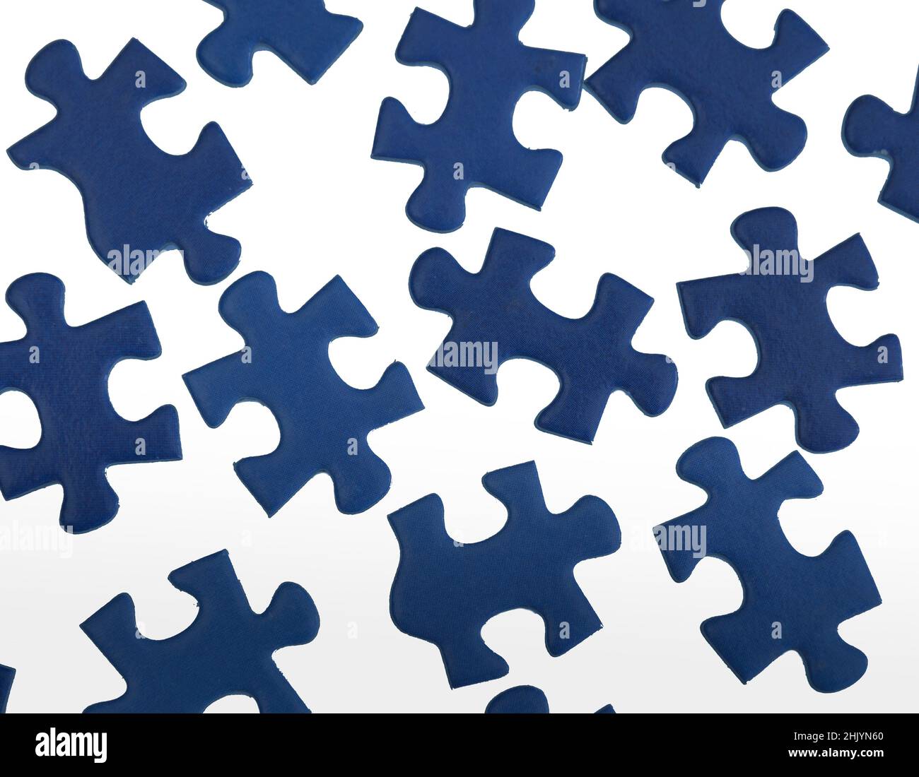 Blue jigsaw puzzle pieces isolated on white background Stock Photo - Alamy