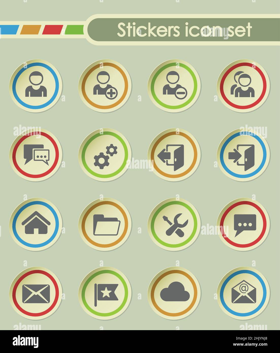 account round sticker icons for your creative ideas Stock Vector Image ...