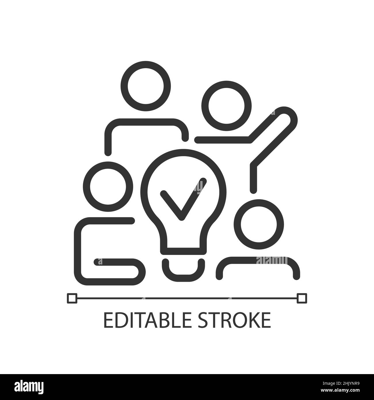 Team brainstorming pixel perfect linear icon Stock Vector Image & Art ...