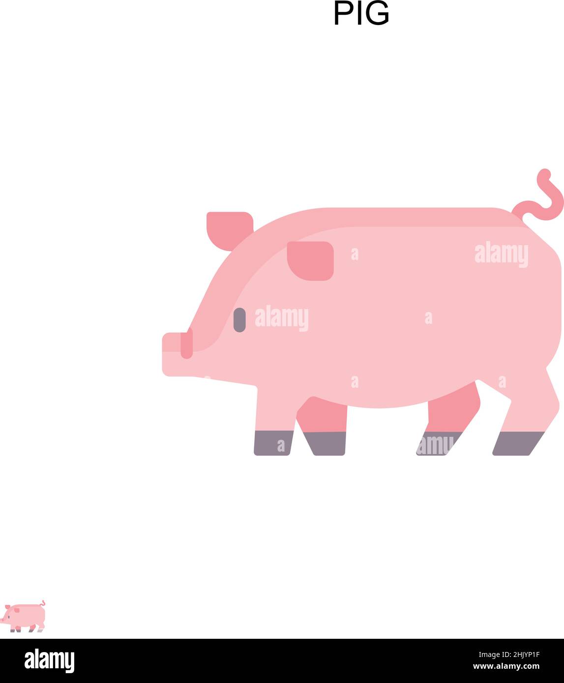 Pig Simple vector icon. Illustration symbol design template for web ...