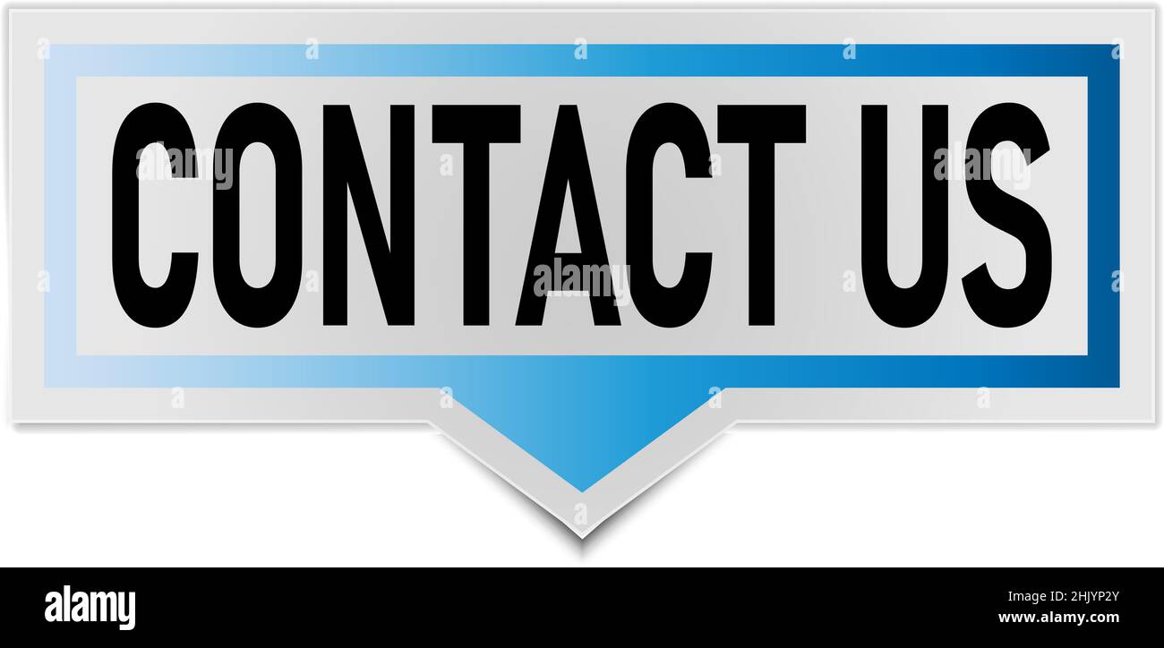 Contact us blue 3d realistic paper speech bubble isolated on white ...