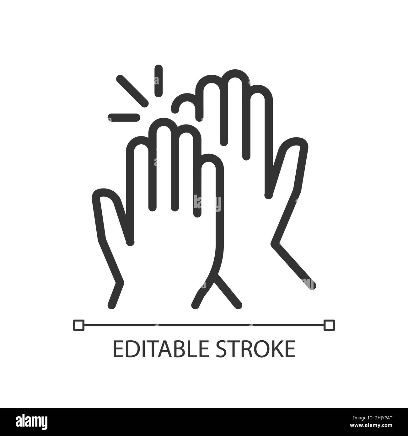 High five pixel perfect linear icon Stock Vector Image & Art - Alamy