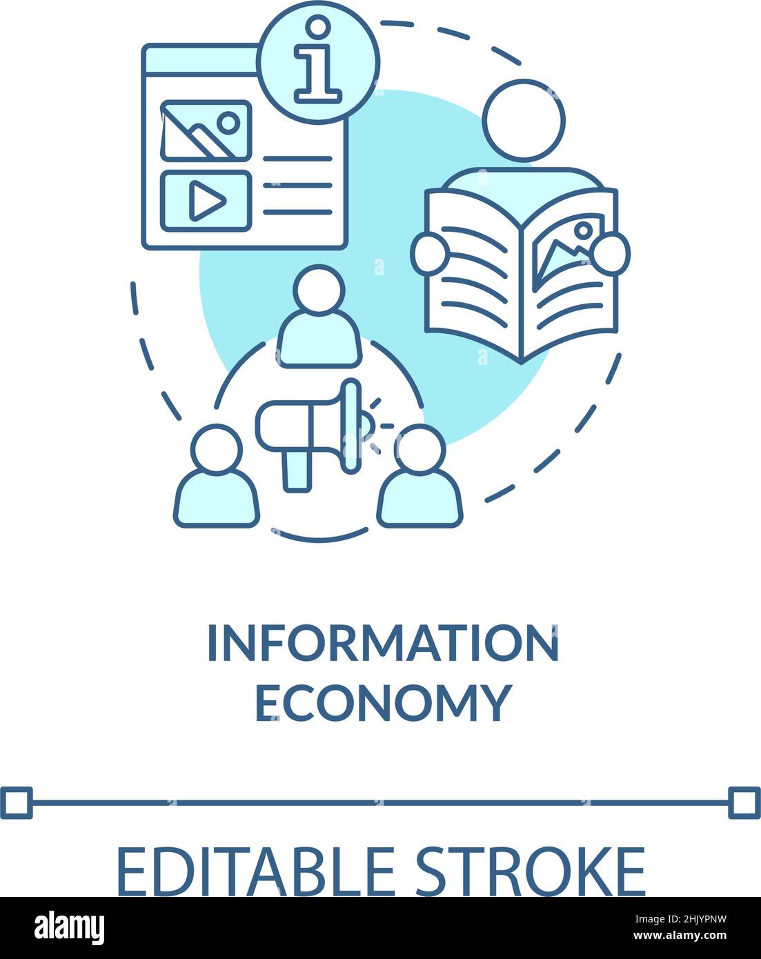Information economy turquoise concept icon Stock Vector Image & Art - Alamy