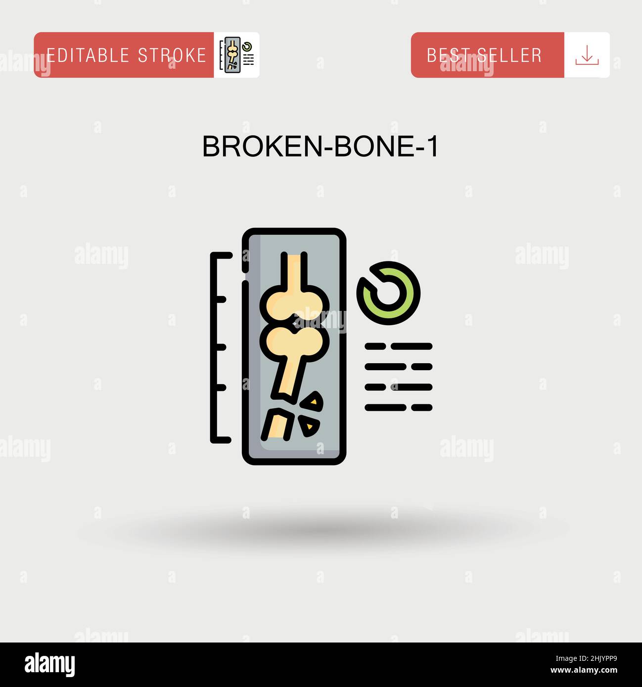 Broken-bone-1 Simple vector icon Stock Vector Image & Art - Alamy
