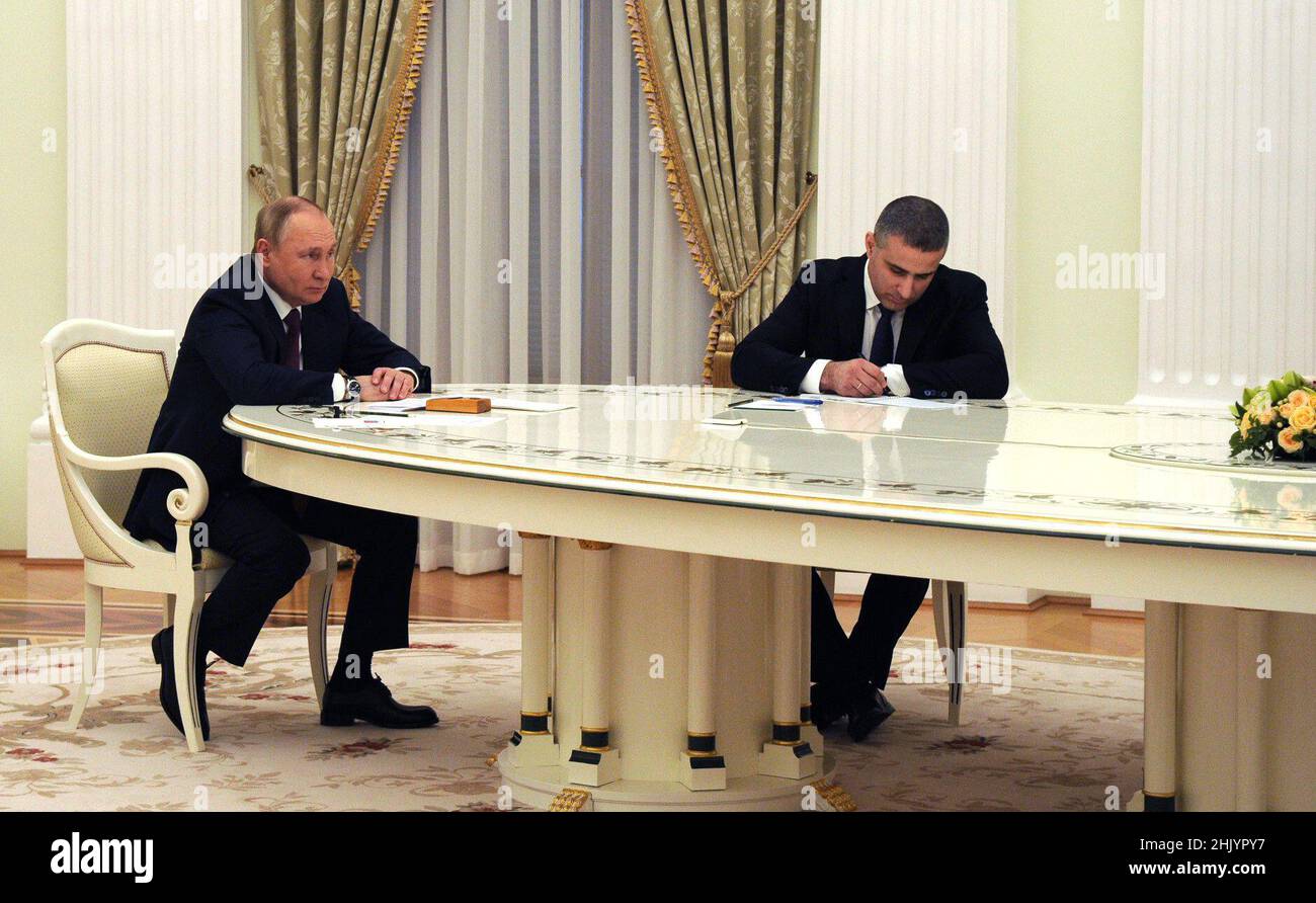 February 1, 2022. - Russia, Moscow. - Russia's President Vladimir Putin ...