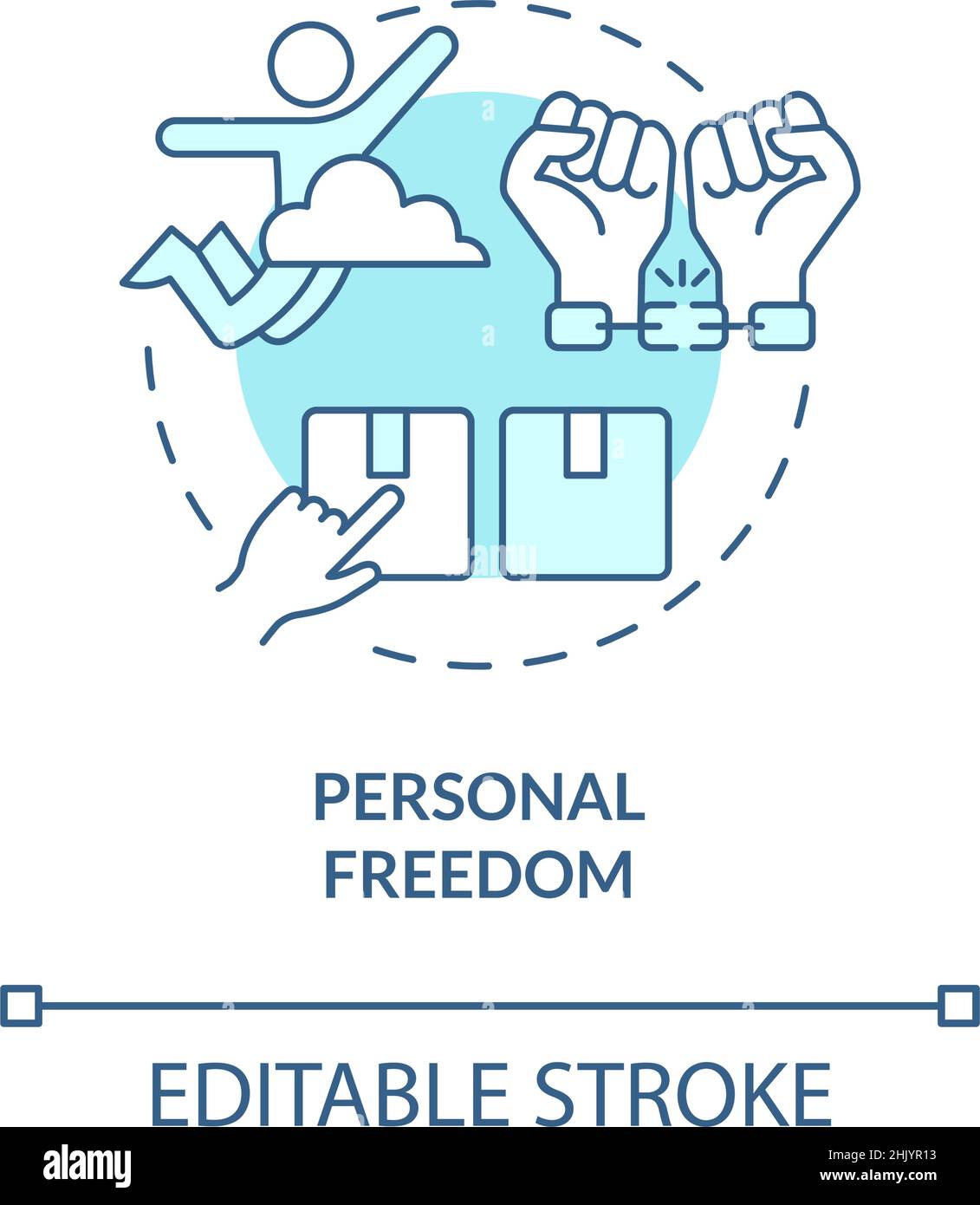 Personal freedom turquoise concept icon Stock Vector Image & Art - Alamy