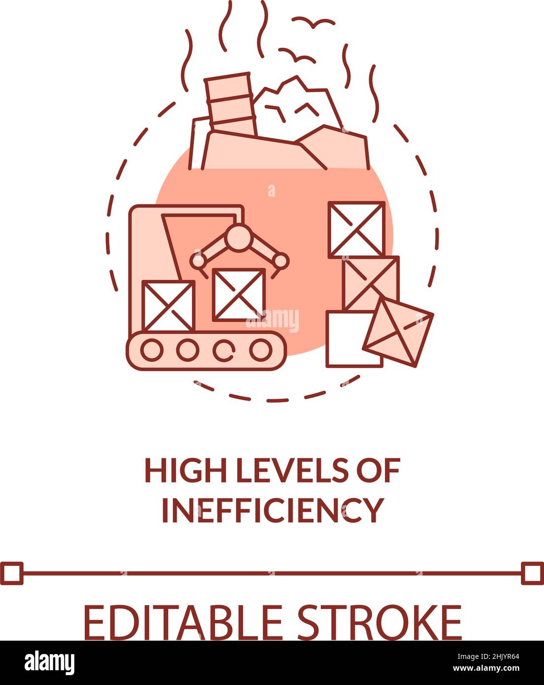 High levels of inefficiency red concept icon Stock Vector Image & Art ...