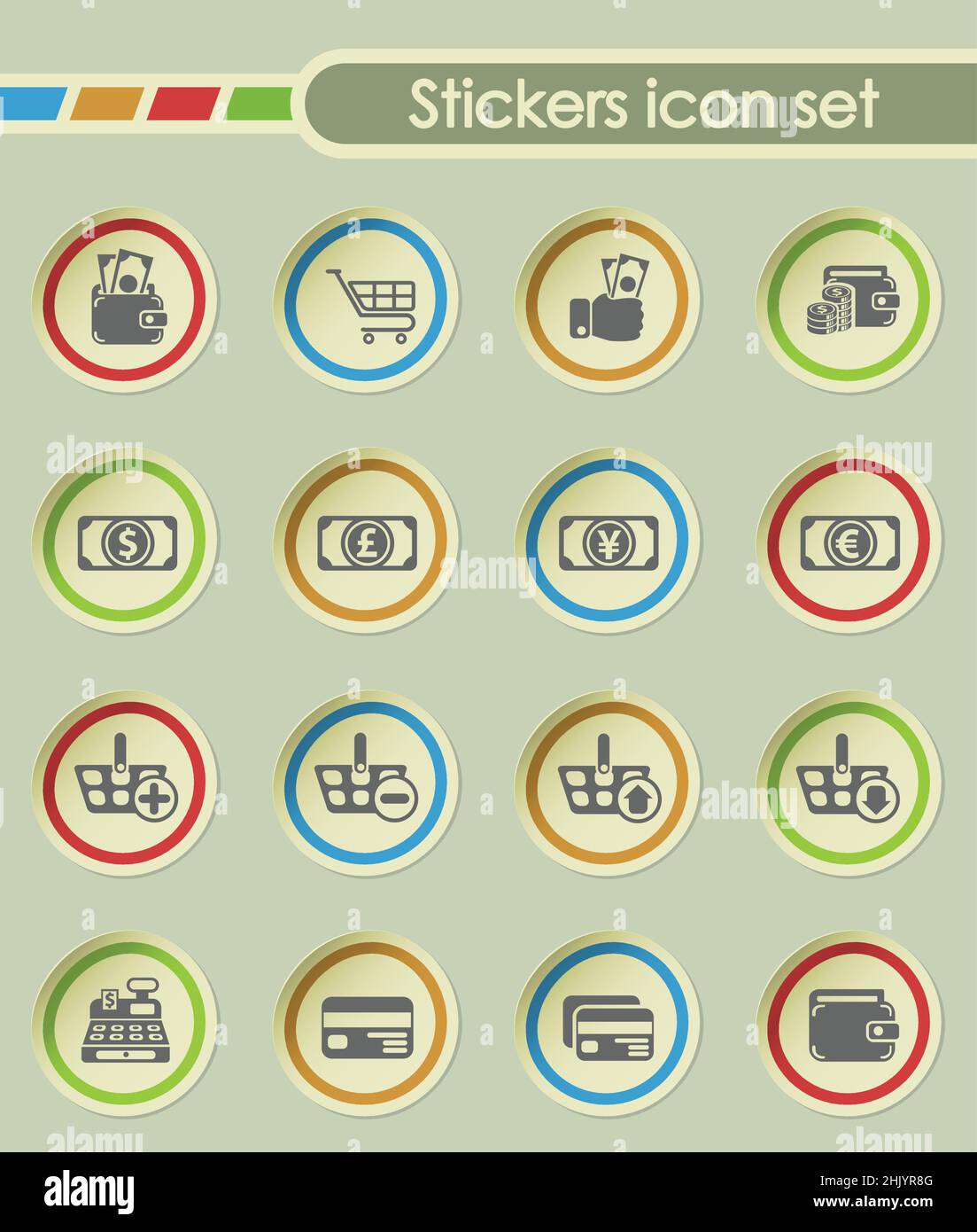 e-commerce round sticker icons for your creative ideas Stock Vector ...