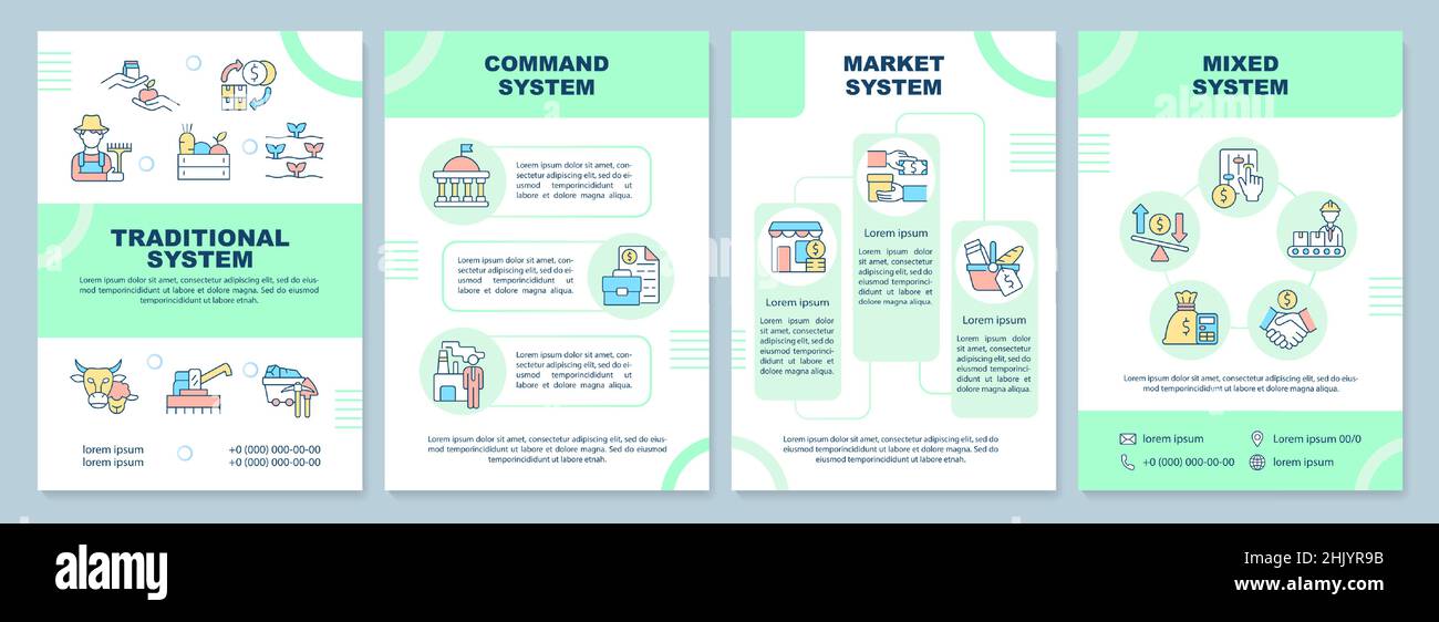 Economic system types green brochure template Stock Vector Image & Art ...