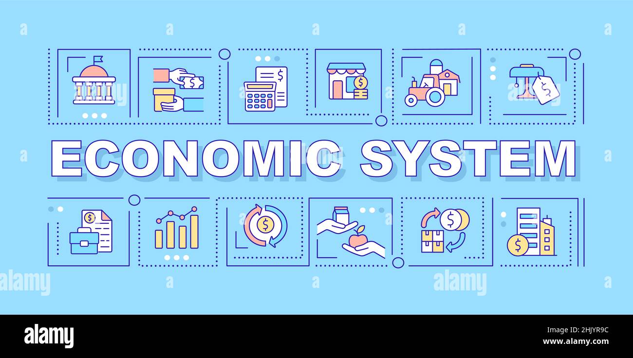 Economic system word concepts blue banner Stock Vector Image & Art - Alamy