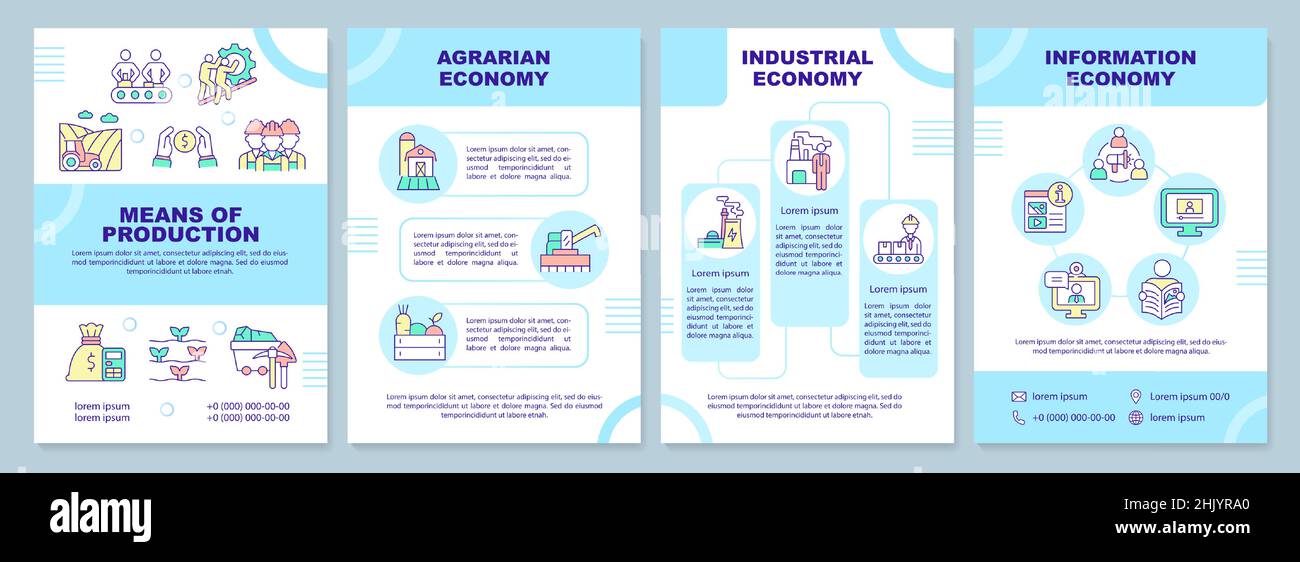 Economic system blue brochure template Stock Vector Image & Art - Alamy
