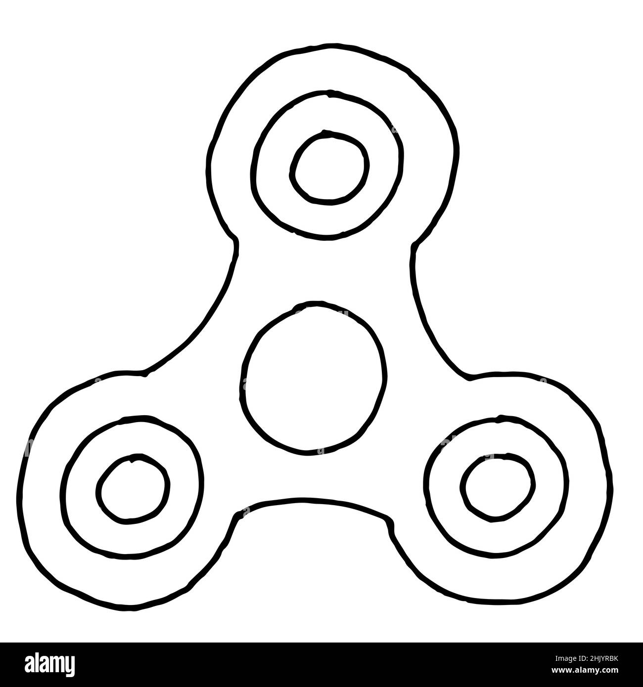 Hand spinner toy - stress and anxiety relief. Hand drawn picture Stock ...