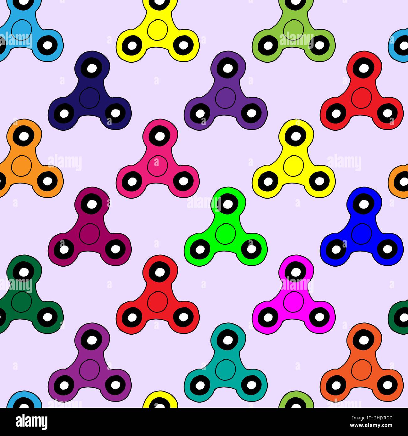 Seamless vector pattern of hand spinner toy - stress and anxiety relief ...